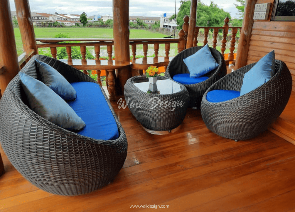 ชุดโซฟาหวายเทียม LVB-013 - waiidesign.com