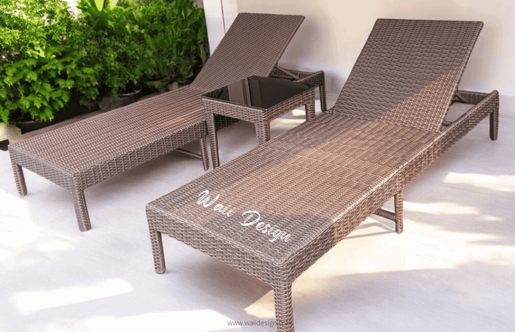 เตียงสระน้ำหวายเทียม Sunbed-SB-007 - waiidesign.com