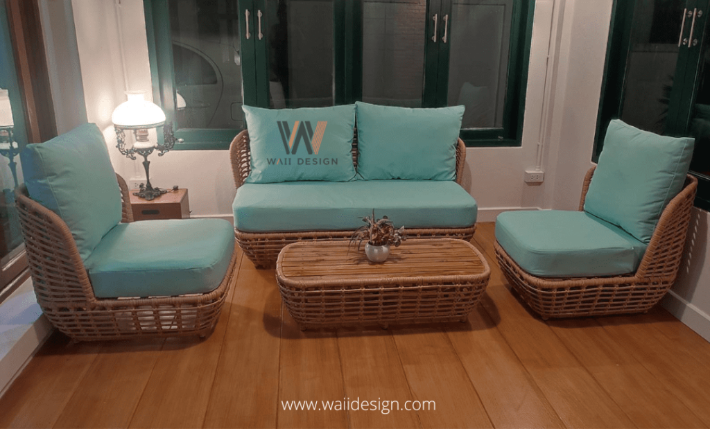 ชุดโซฟาหวายเทียม LVB-002 - waiidesign.com