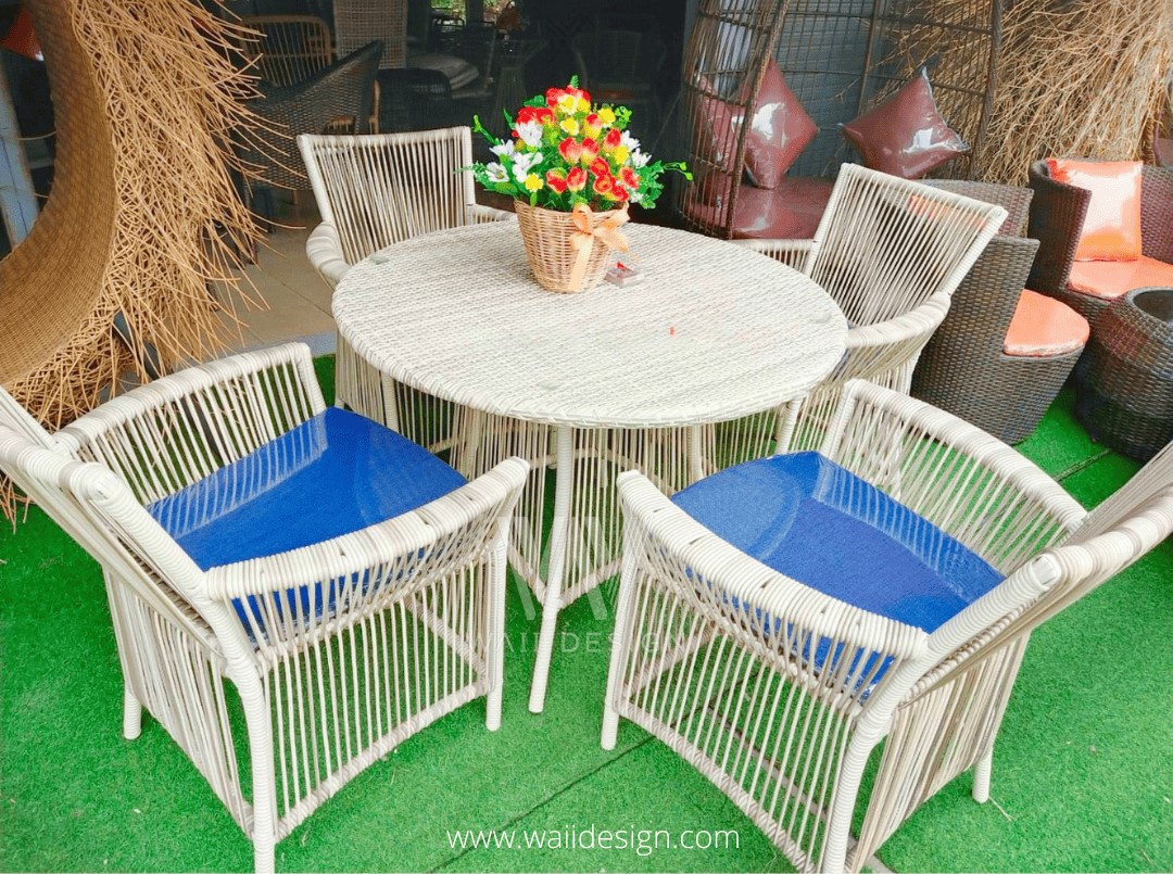 ชุดโต๊ะอาหารหวายเทียม Dining-DI-014 - waiidesign.com