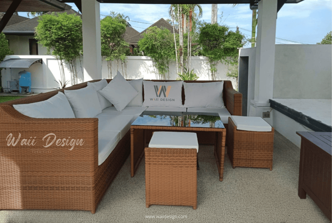 ชุดโซฟาหวายเทียม LVB-017 - waiidesign.com