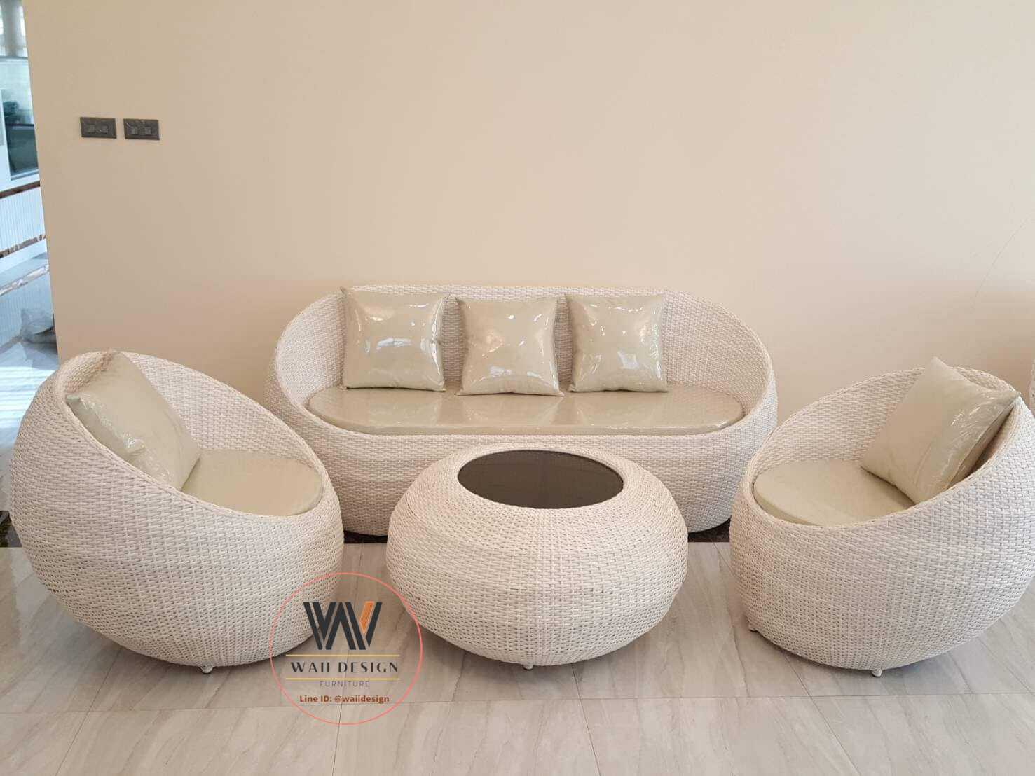 ชุดโซฟาหวายเทียม LVB-034 - waiidesign.com