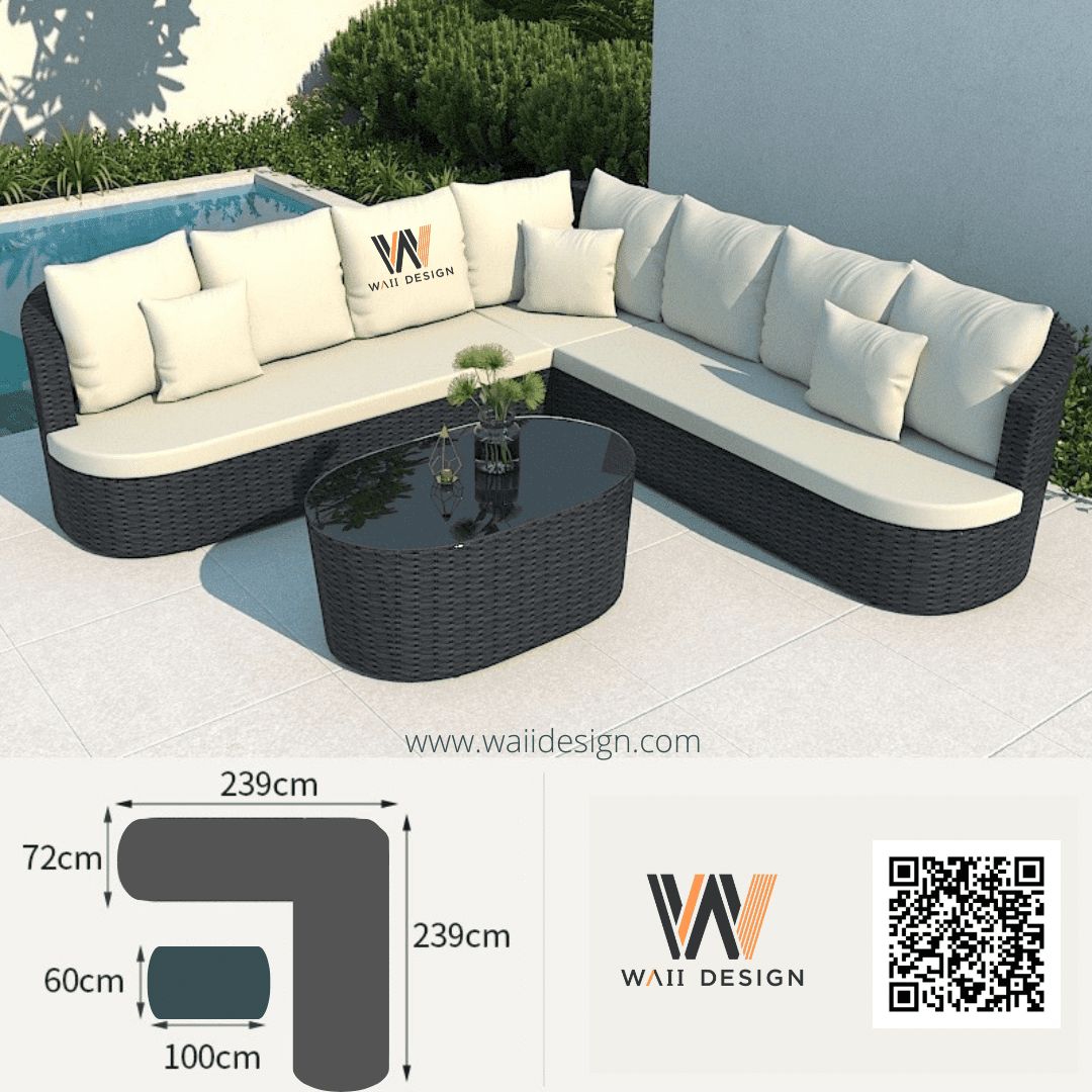 ชุดโซฟาหวายเทียม LVB-029 - waiidesign.com