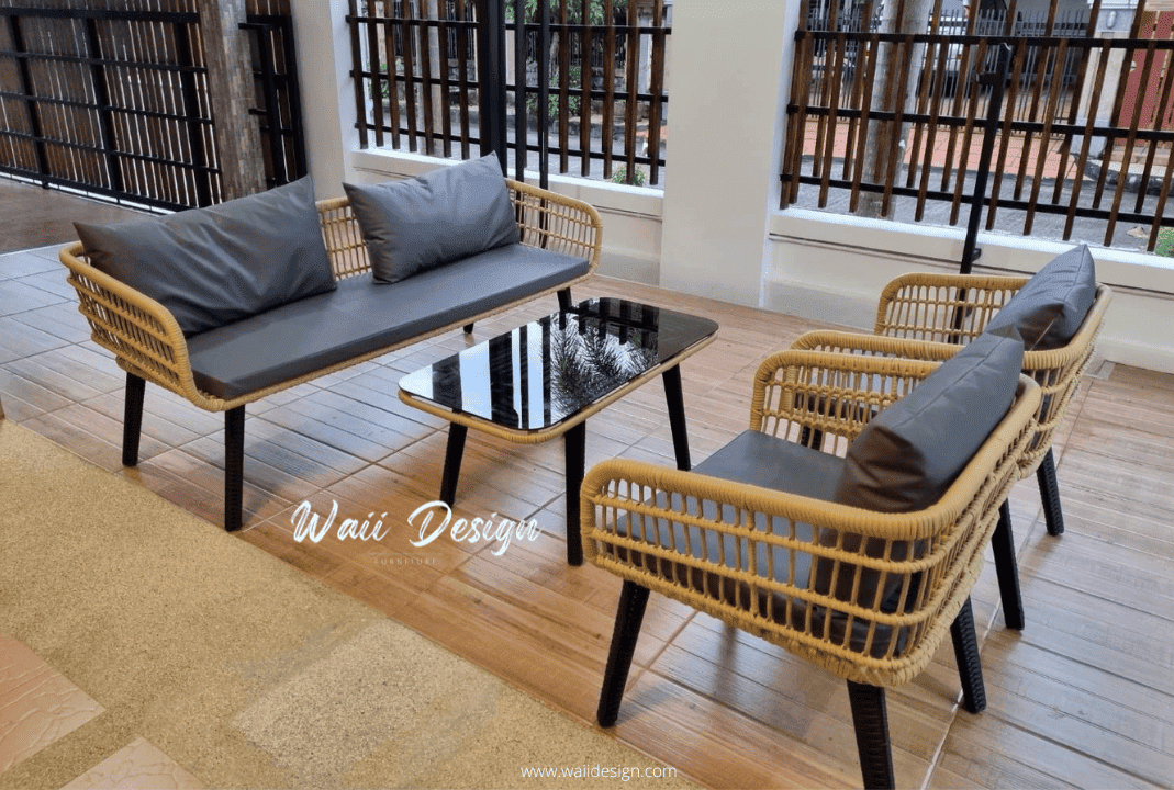 ชุดโซฟาหวายเทียม LVB-055 - waiidesign.com