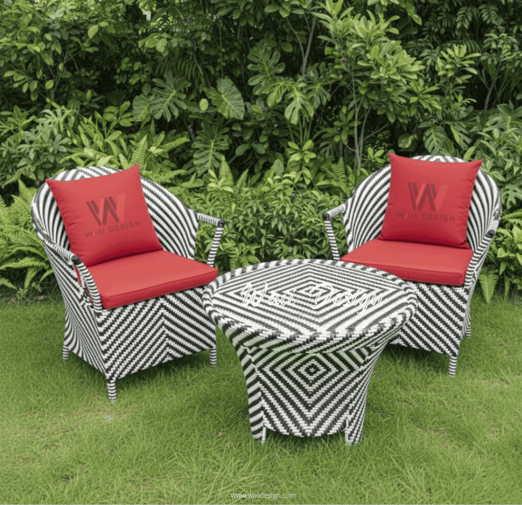 ชุดระเบียงหวายเทียม Coffee set ST-021 - waiidesign.com